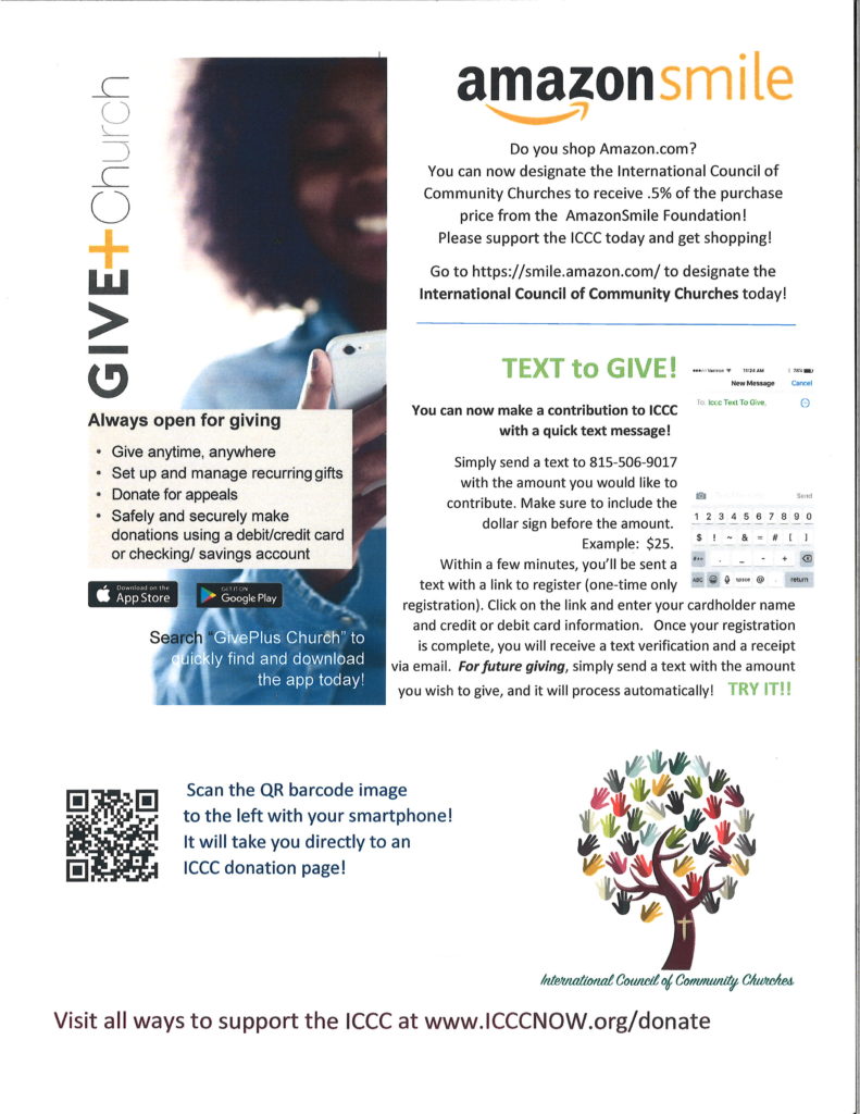 Conference Book Ad Request - International Council of Community Churches